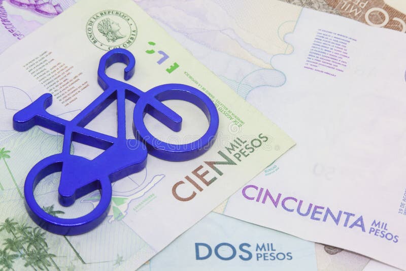 Colombian Money and Bicycle Stock Photo - Image of friendly, economy ...