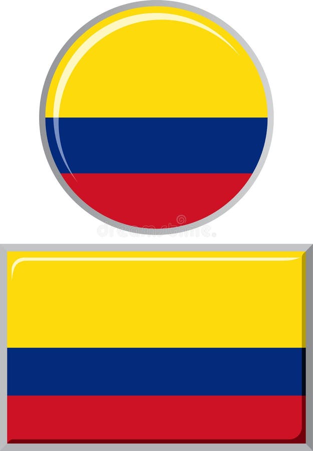 Colombian Round and Square Icon Flag. Vector Stock Vector ...