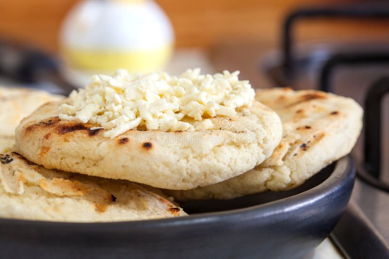 White Arepa with Butter - Traditional Colombian Food Stock Photo ...