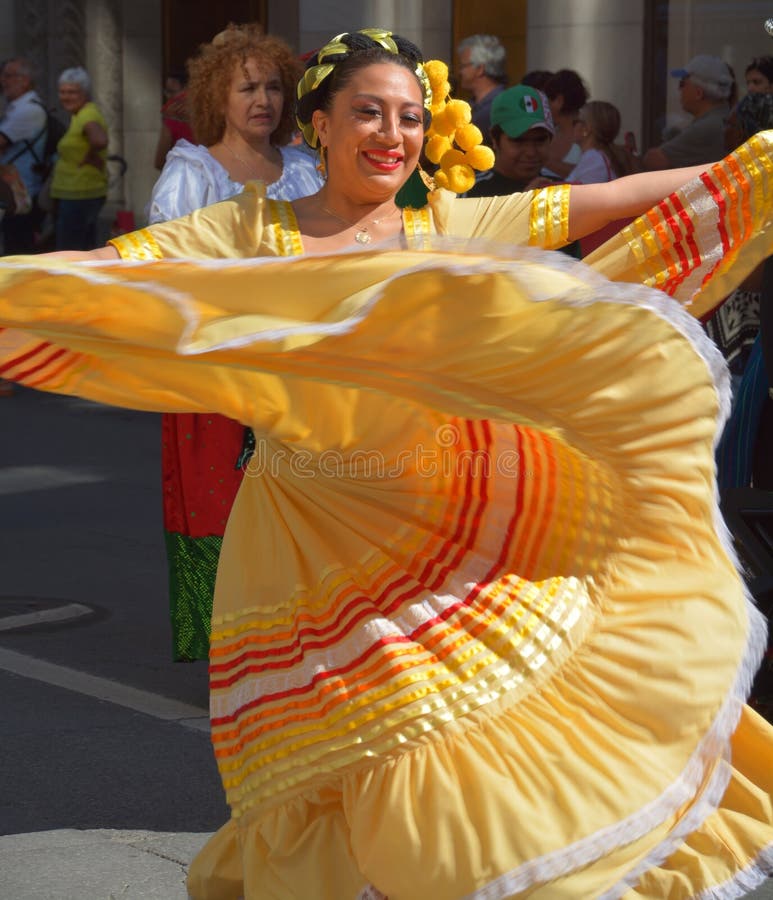 Colombian Woman In Traditional Costume Dance La Pollera Colora