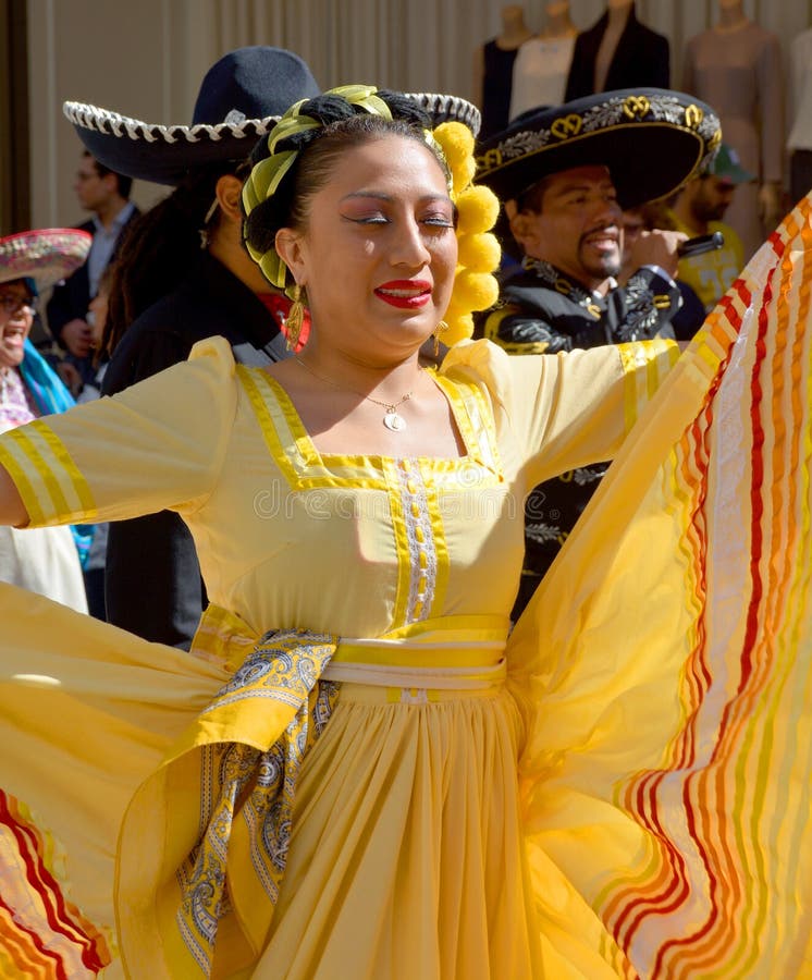 Colombian Woman In Traditional Costume Dance La Pollera Colora