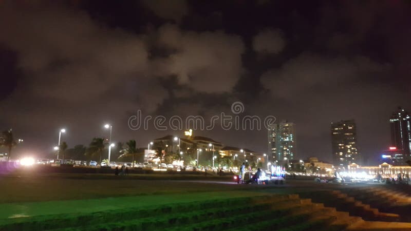 Colombo Galle Face Night View Stock Image - Image of colombo, face ...