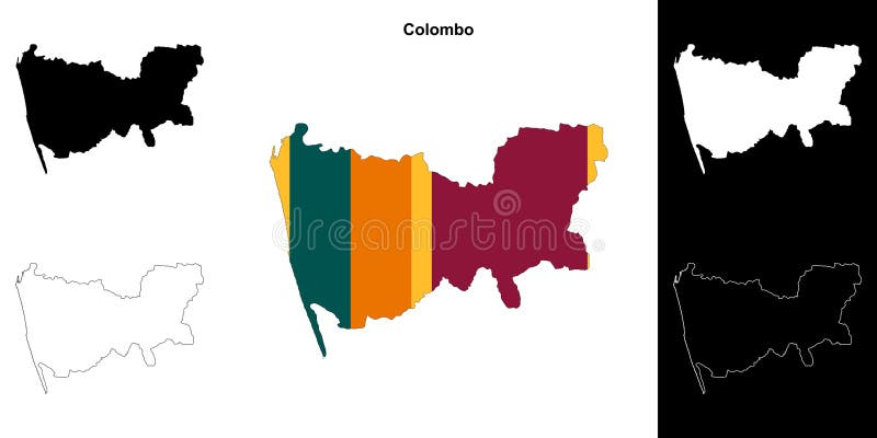 Colombo outline map stock vector. Illustration of icon - 356680659