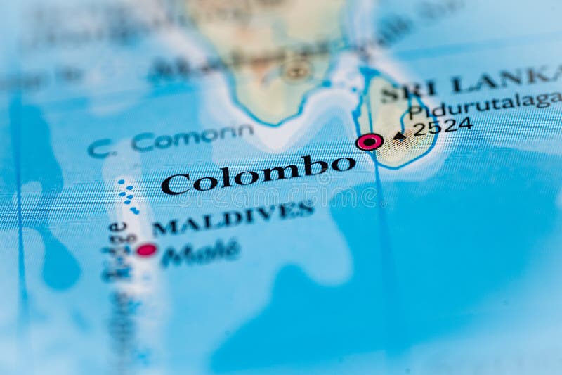Colombo, Sri Lanka Highlighted on a World Map Stock Photo - Image of ...