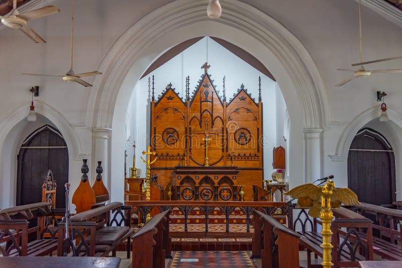 Colombo, Sri Lanka, January 19, 2022: Interior of the Saint Anth Stock ...