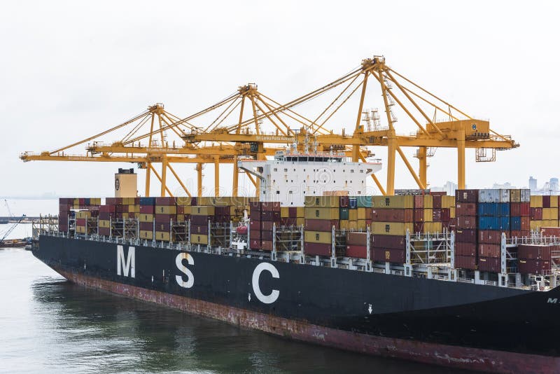 Colombo, Sri Lanka - View on the Containers and Cargo Ships Under ...