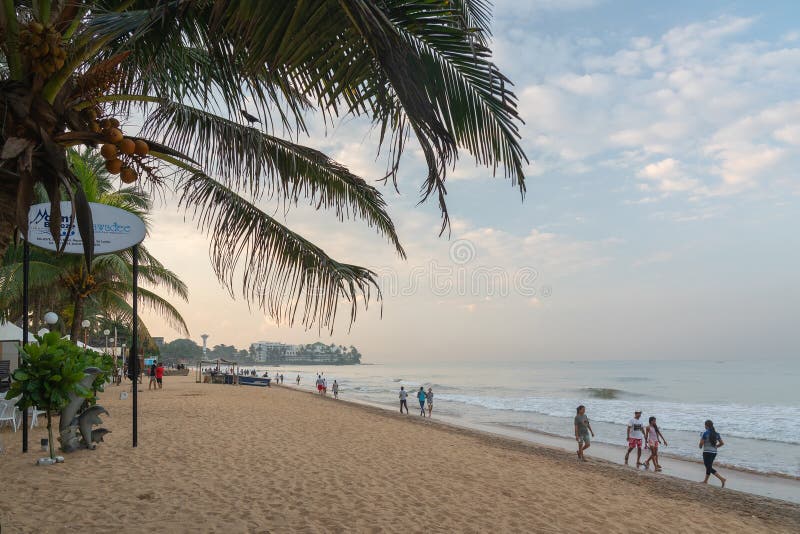 Colombo, Sri Lanka: People Walking by Colombo Town Beach Editorial ...