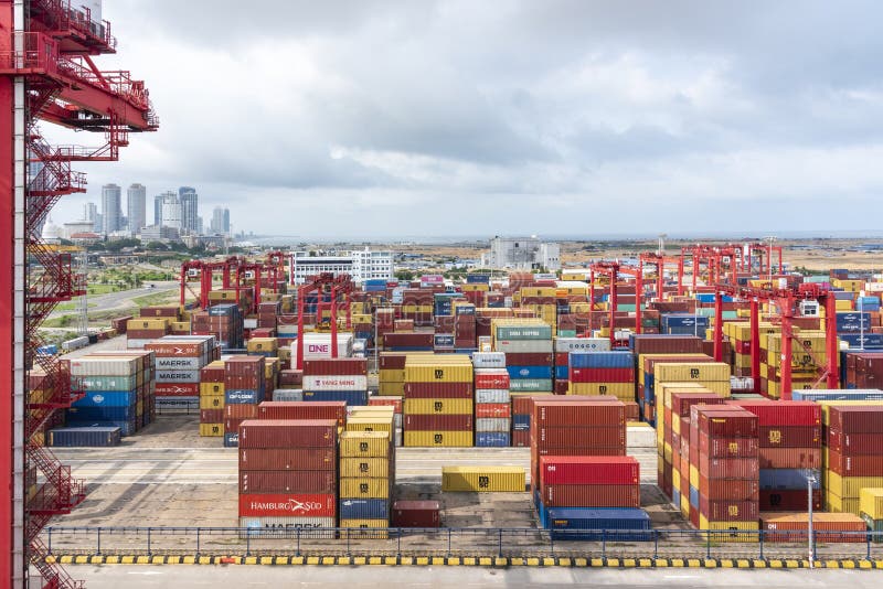 Colombo, Sri Lanka - Panorama View on the Container Terminal. Editorial ...