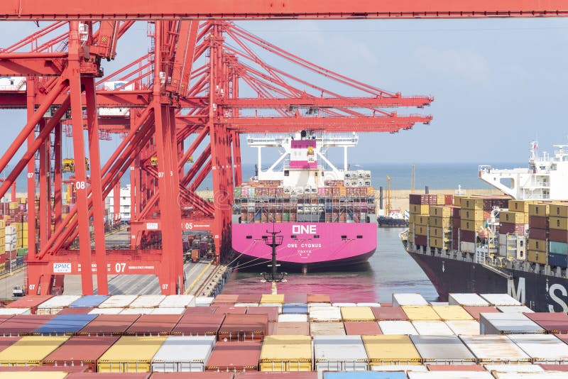 Colombo, Sri Lanka - View on the Containers and Cargo Ships Under ...
