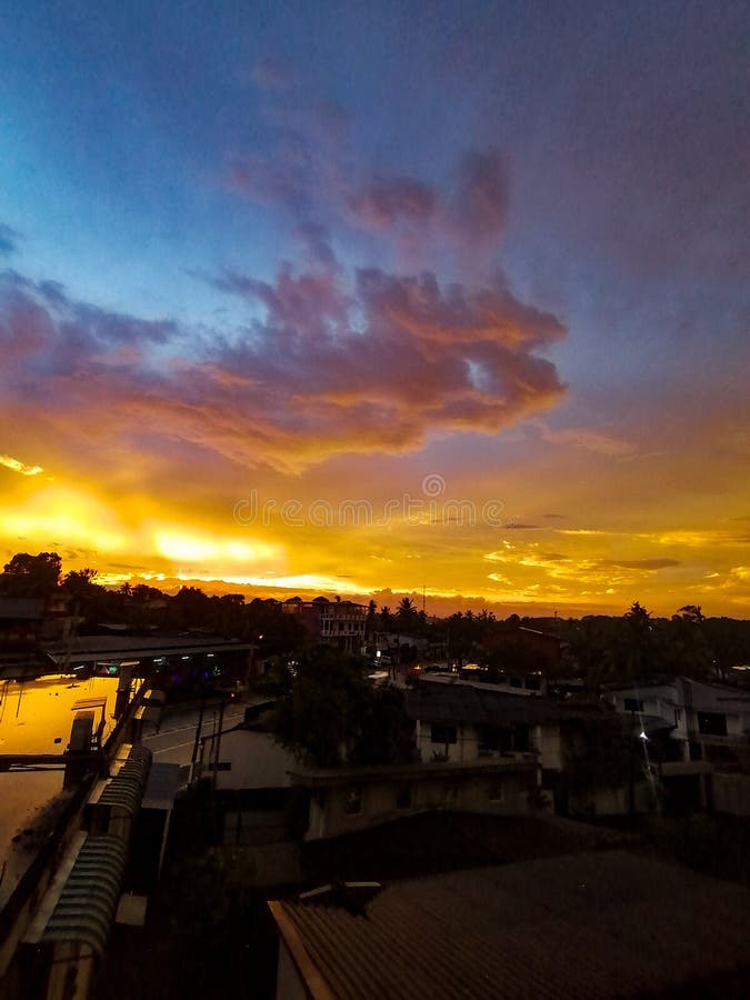 Colombo Sunset evening stock photo. Image of reflection - 253705378