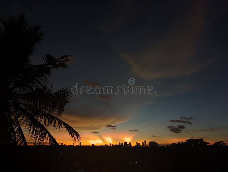 Colombo Sunset View from Battaramulla Sri Lanka Stock Image - Image of ...