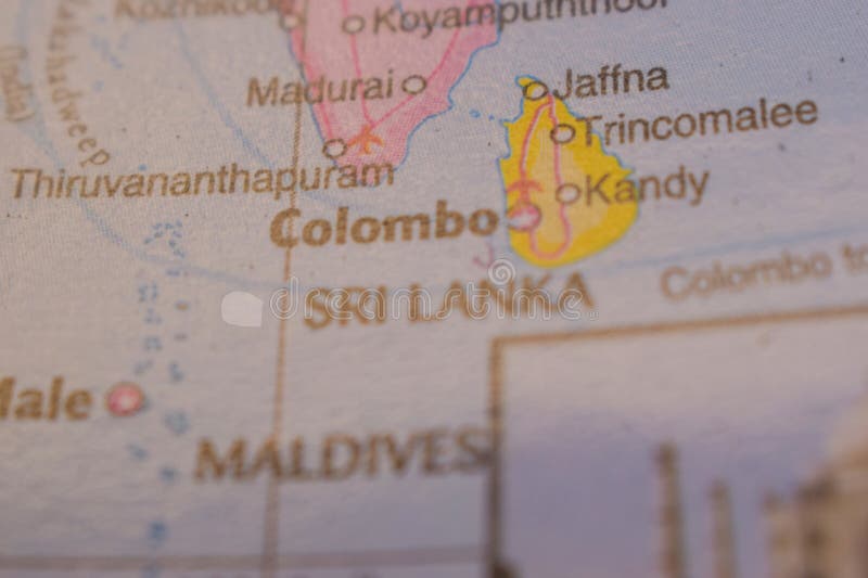 Colombo on the World Map Colorful Geo Political Map Stock Image - Image ...