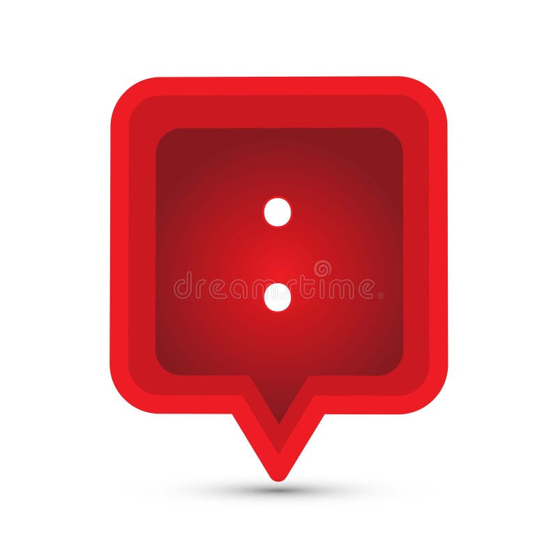 White Colon Mark on a Red Speech Bubble Stock Vector - Illustration of ...