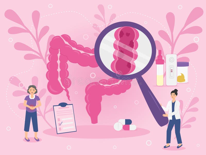 Colon Cancer and Fecal Immunochemical Test in Elderly. Stock Vector ...