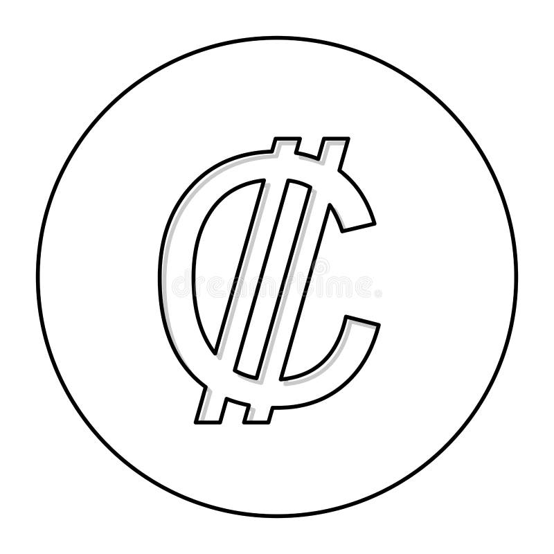 Colon currency symbol icon stock illustration. Illustration of pound ...