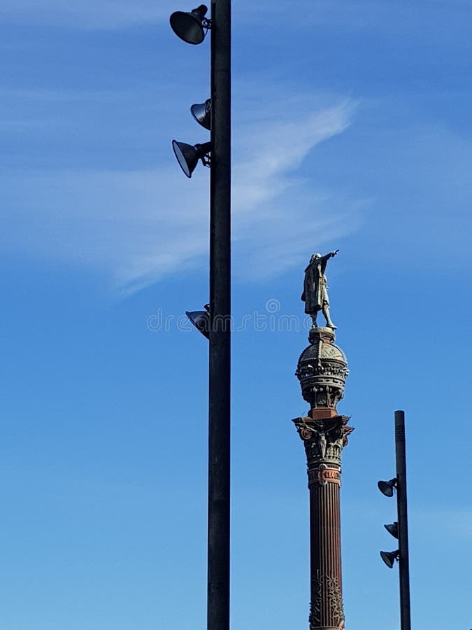 Colon between lights post stock image. Image of lightspost - 200330693