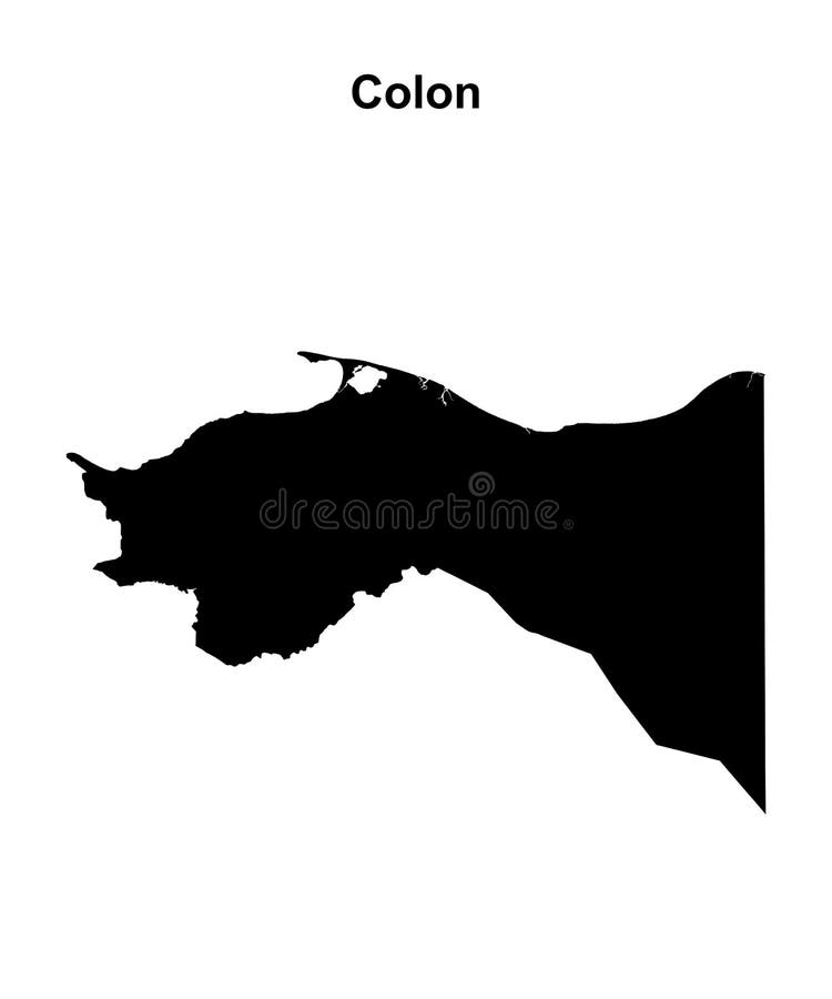 Colon outline map stock vector. Illustration of vector - 360430999