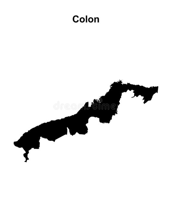 Colon outline map stock vector. Illustration of panama - 360615135
