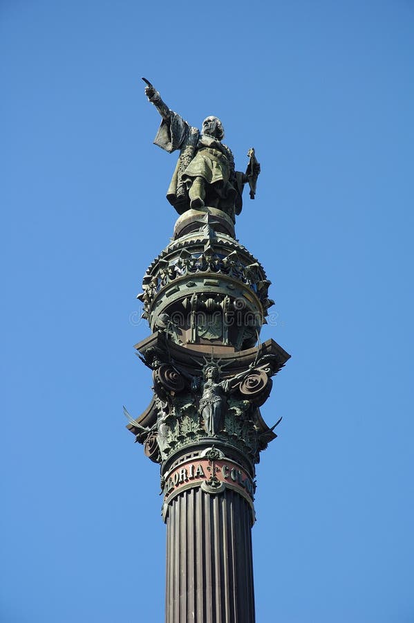Colon statue stock photo. Image of barcelona, colon, cristobal - 20163334