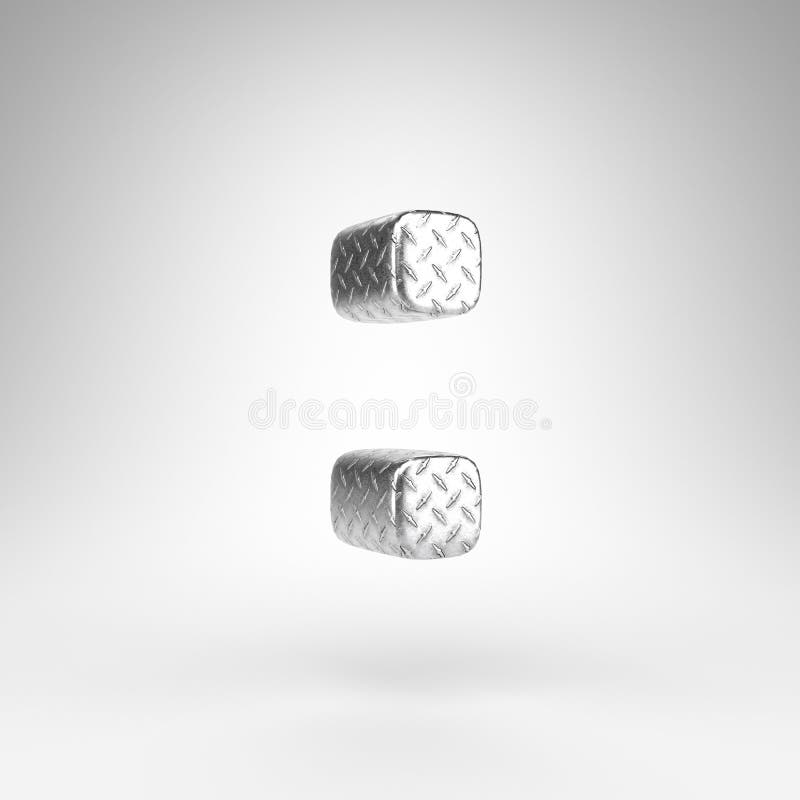 Colon Symbol on White Background. Aluminium 3D Sign with Checkered ...