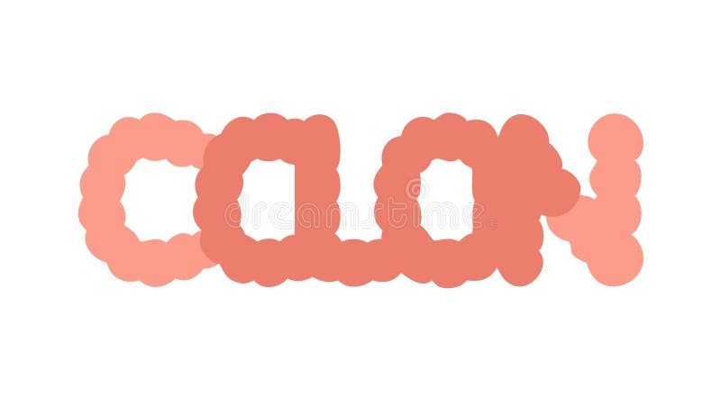 COLON Text Icon with Texture Effect Simple Line Art, Vector Design ...