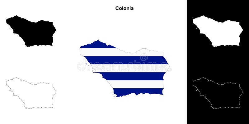 Colonia outline map stock illustration. Illustration of boundary ...