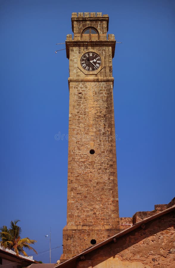 Colonial Architecture - Stone Clock Tower. Galle, Sri Lanka Stock Photo ...