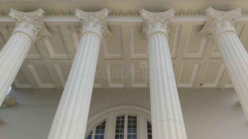 Colonial Architecture Vintage Building Pillar Stock Image - Image of ...