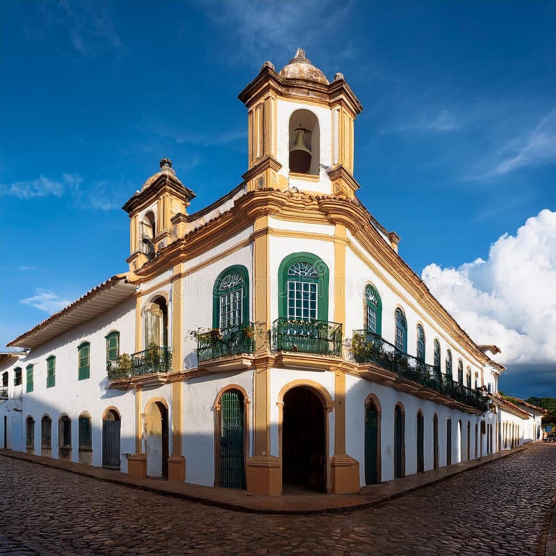 Colonial Architecture in Brazil, AI Generated Stock Illustration ...