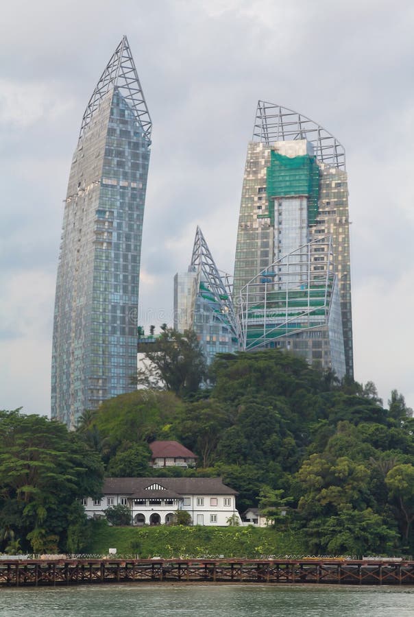 Colonial Black and White with Highrises Editorial Stock Photo - Image ...