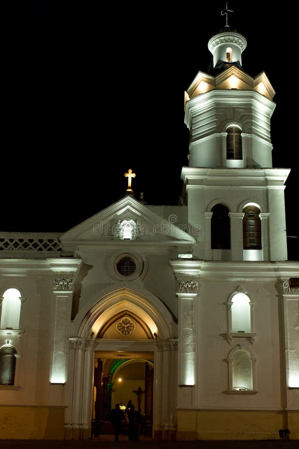 Colonial Church at night stock photo. Image of steeple - 28811148