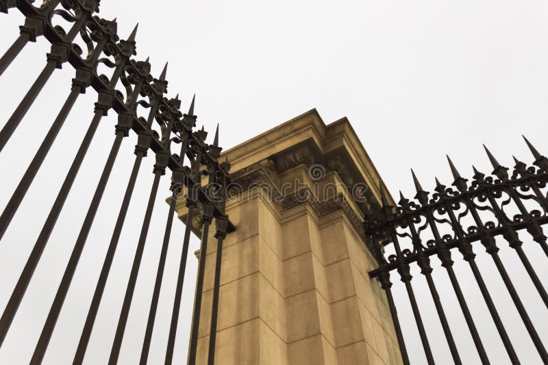 Colonial column and bars. stock photo. Image of ancient - 80238850