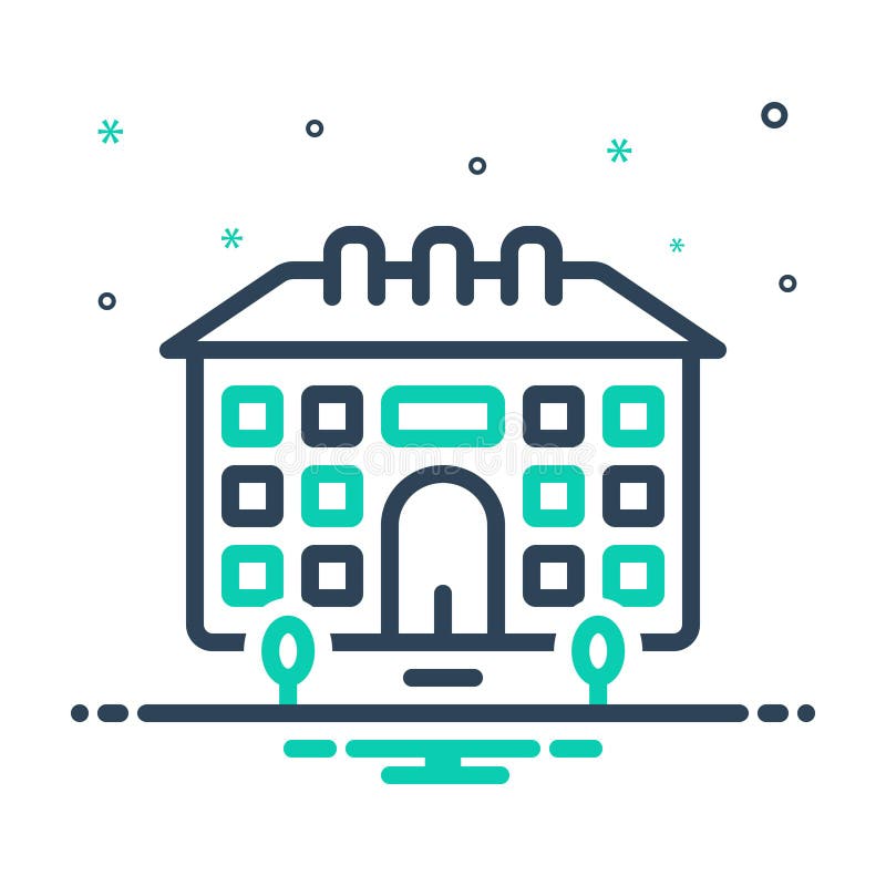 Mix Icon for Colonial, House and Country Stock Vector - Illustration of ...