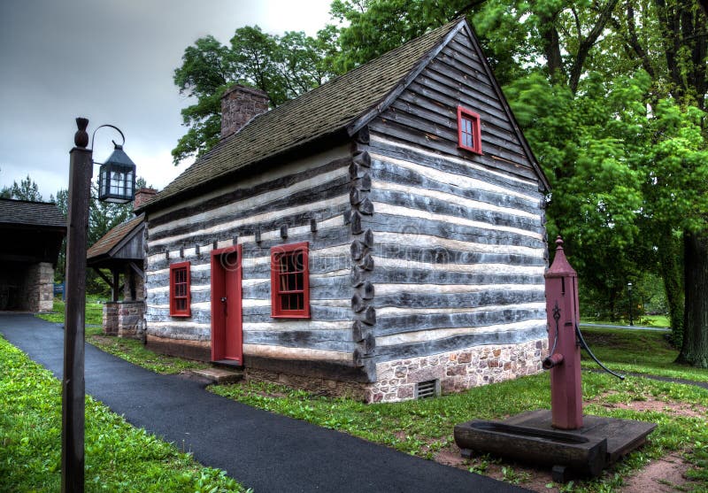 Colonial log house stock image. Image of door, colonial - 40917015