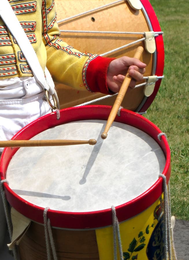 Colonial Military Band Drummer Stock Image - Image of song, acoustic ...