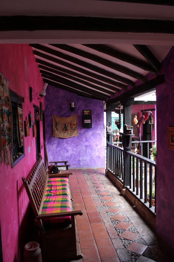 Colonial Pink house stock photo. Image of purple, epoque - 35190784