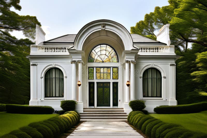 Colonial Revival Palladian Window Arched Central Window with Sid Stock ...