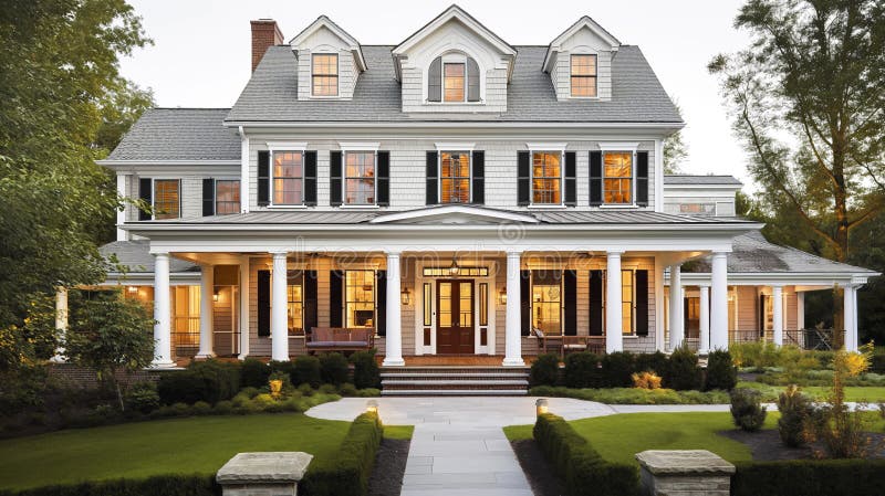 Colonial Style American House. American Classic Home and House Designs ...