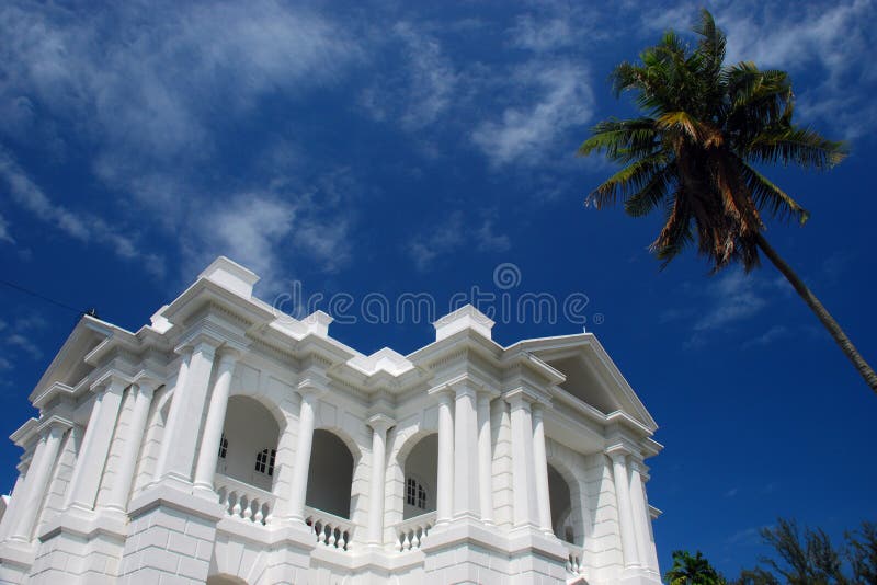Colonial White Building in Seremban Stock Image - Image of architecture ...