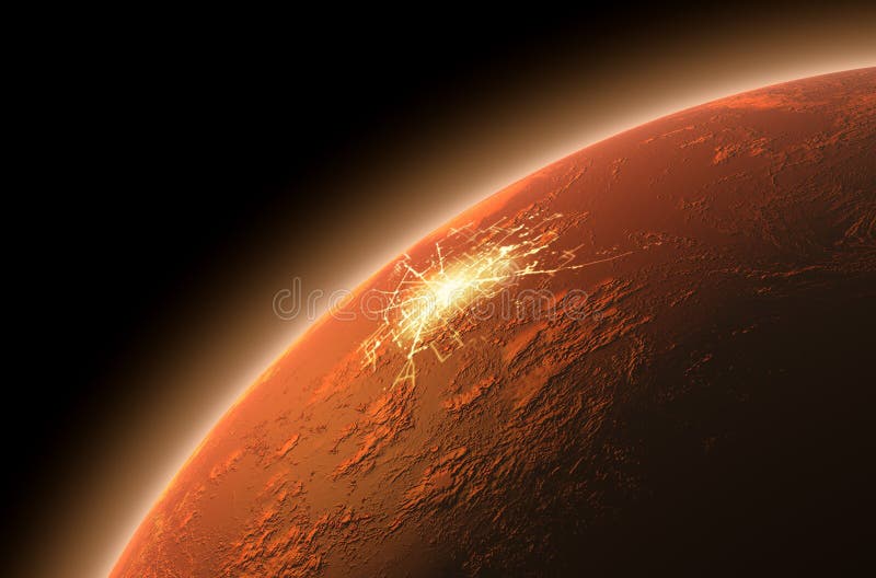Colonization of Mars stock illustration. Illustration of atmosphere ...