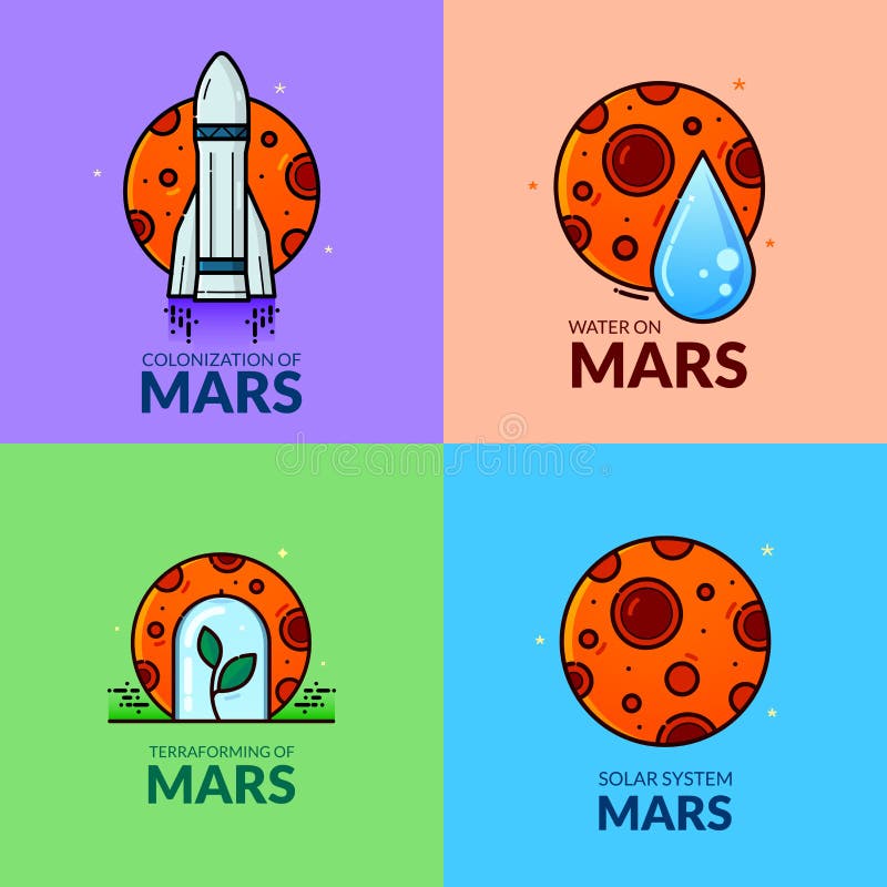 Planet Mars , Vector Illustration Stock Vector - Illustration of human ...
