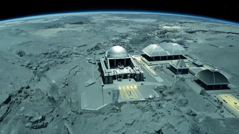 Colonization of Other Planets. Human Base on a Habitable Planet Stock ...