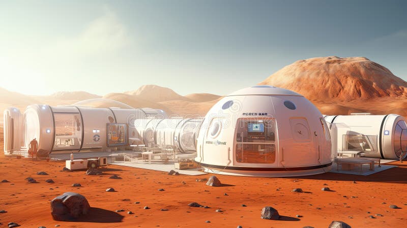 Colonizing Mars: the Future in Our Hands Stock Image - Image of system ...