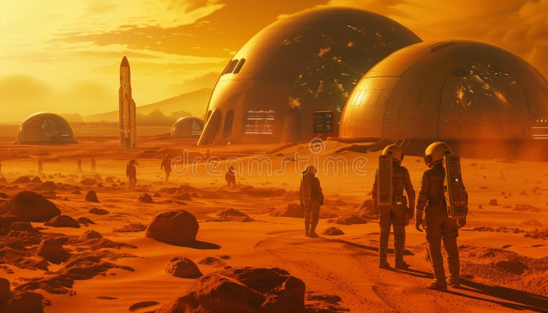 Colonizing Mars: Life Under the Domes on the Red Planet Stock ...