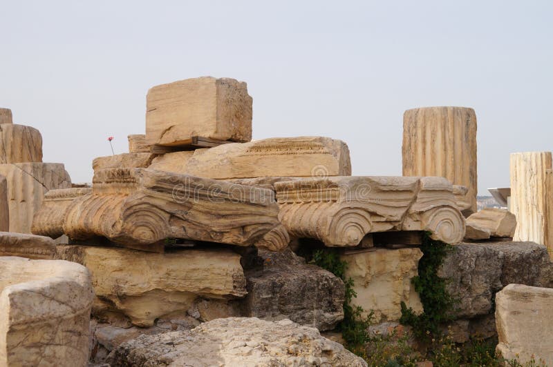 Colonna Greca Antica, Partenone, Atene, Grecia Immagine Stock ...