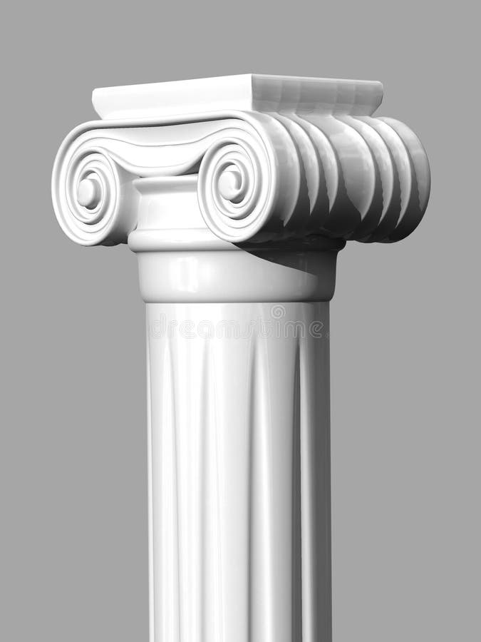 Colonna ionica di ordine immagine stock. Immagine di eredità - 7628421