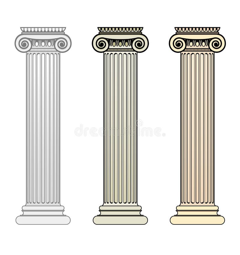 Colonna ionica illustrazione vettoriale. Illustrazione di barocco ...
