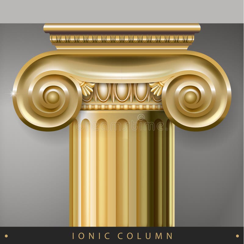 Colonna ionica dell'oro illustrazione di stock. Illustrazione di ...