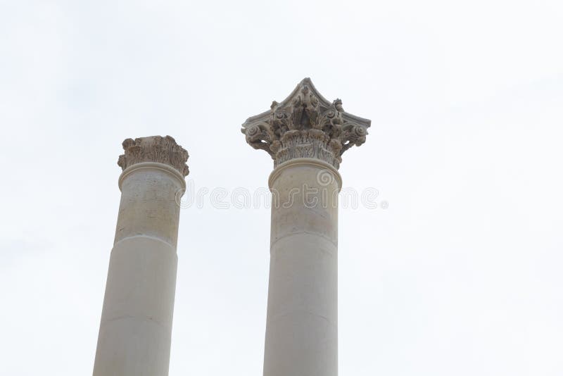 Colonna Ionica Greca Con Capitale Immagine Stock - Immagine di marmo ...