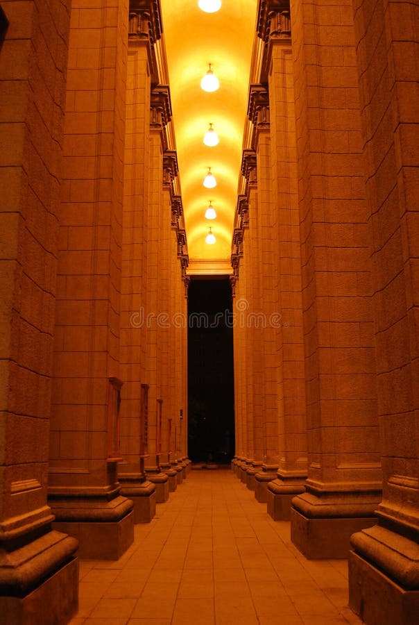 Colonnade stock image. Image of arch, street, night, illumination ...